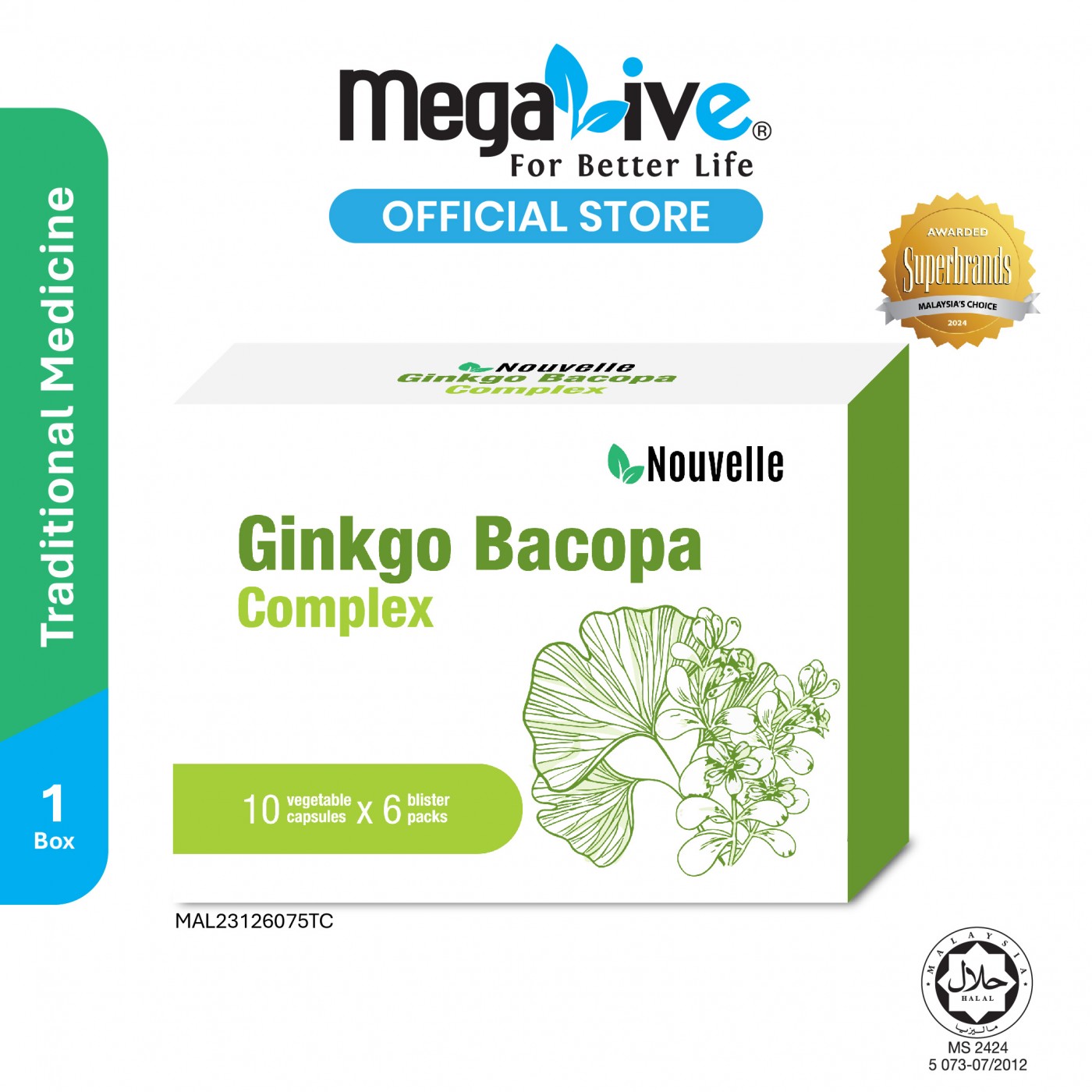 Nouvelle Ginkgo Bacopa Complex (6x10's)